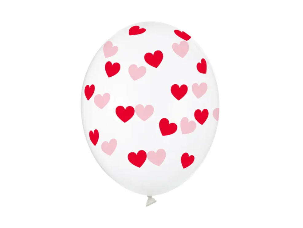 Lateksinis balionas su širdelėmis, 30 cm – BarBar Balionai